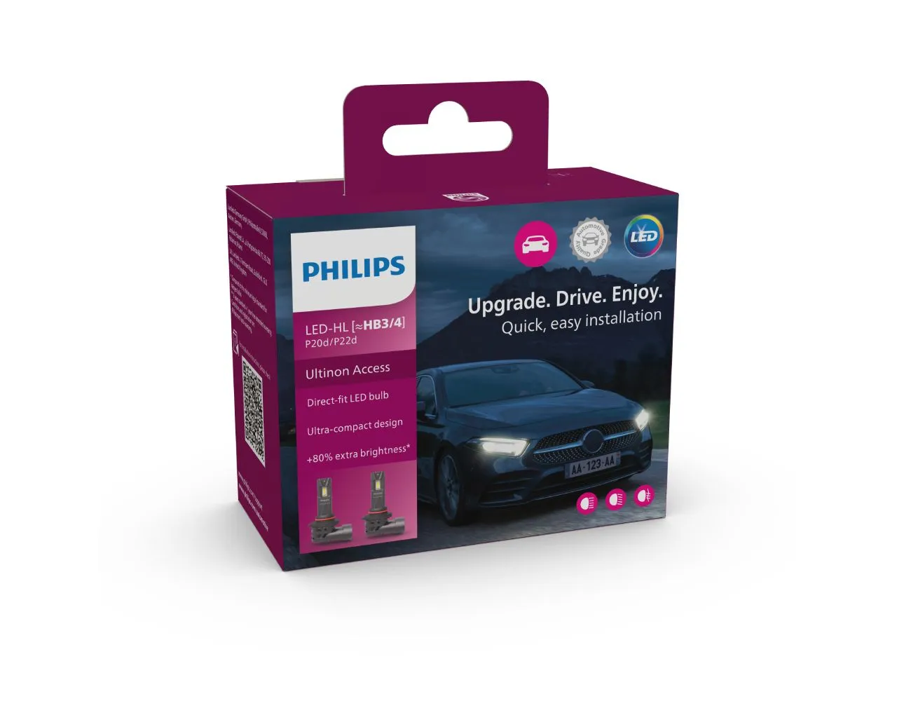 Philips Ultinon Retrofit LED HB3/HB4 12V - | Landberg.dk
