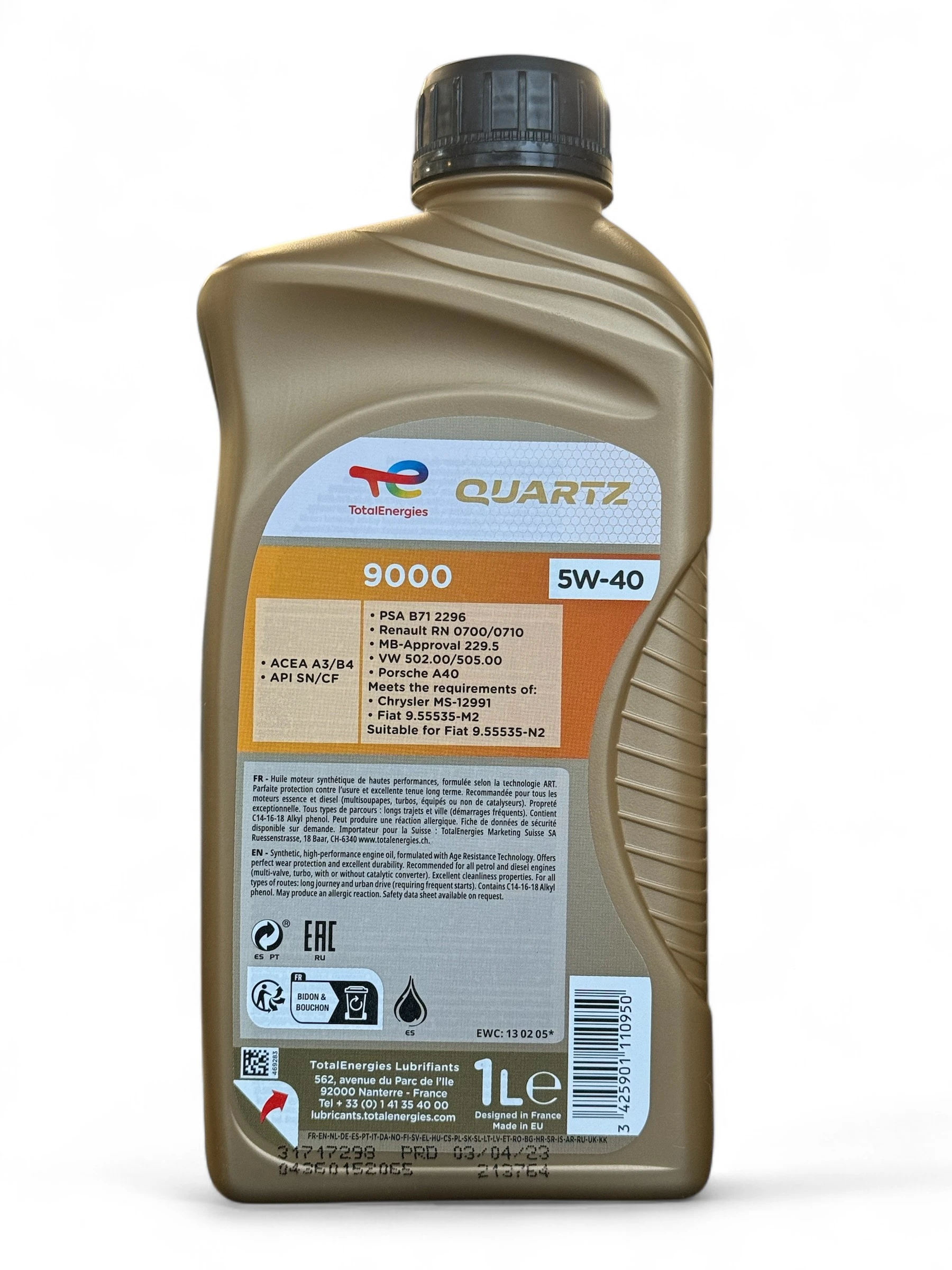 Total TOTAL Quartz 5W-40 1L - | Landberg.dk