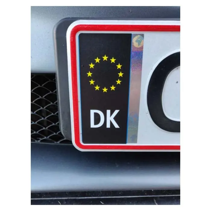 DK-skilt til nummerplade sort - | Landberg.dk