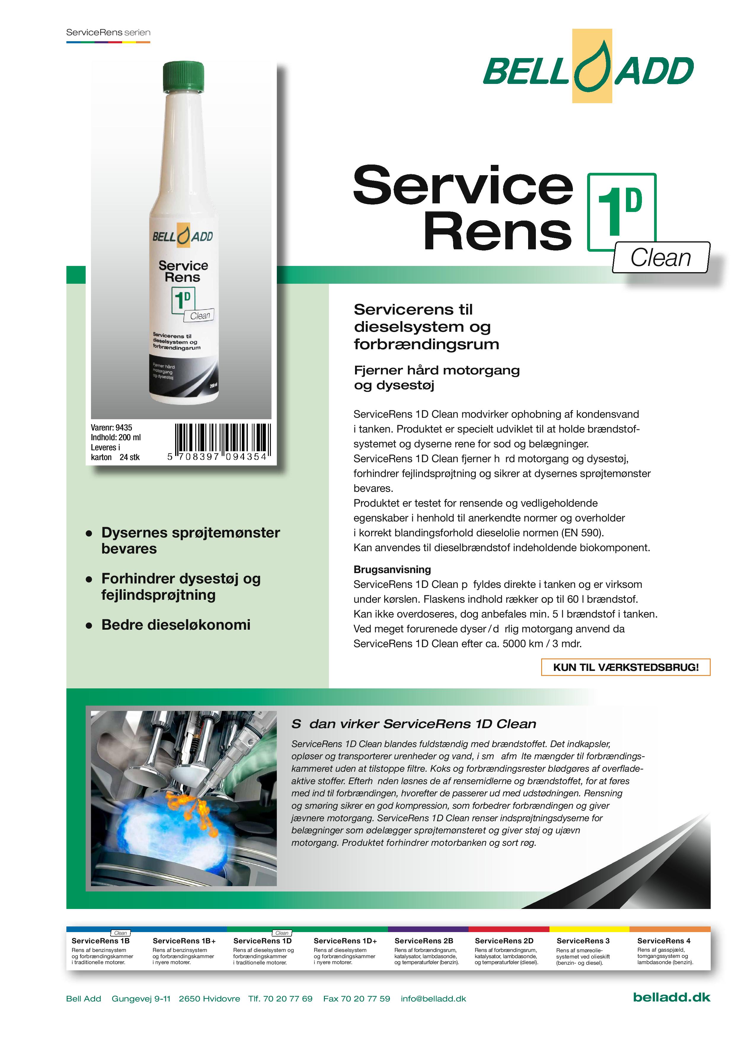 Bell Add 1D Clean Servicerens til Diesel | Landberg.dk