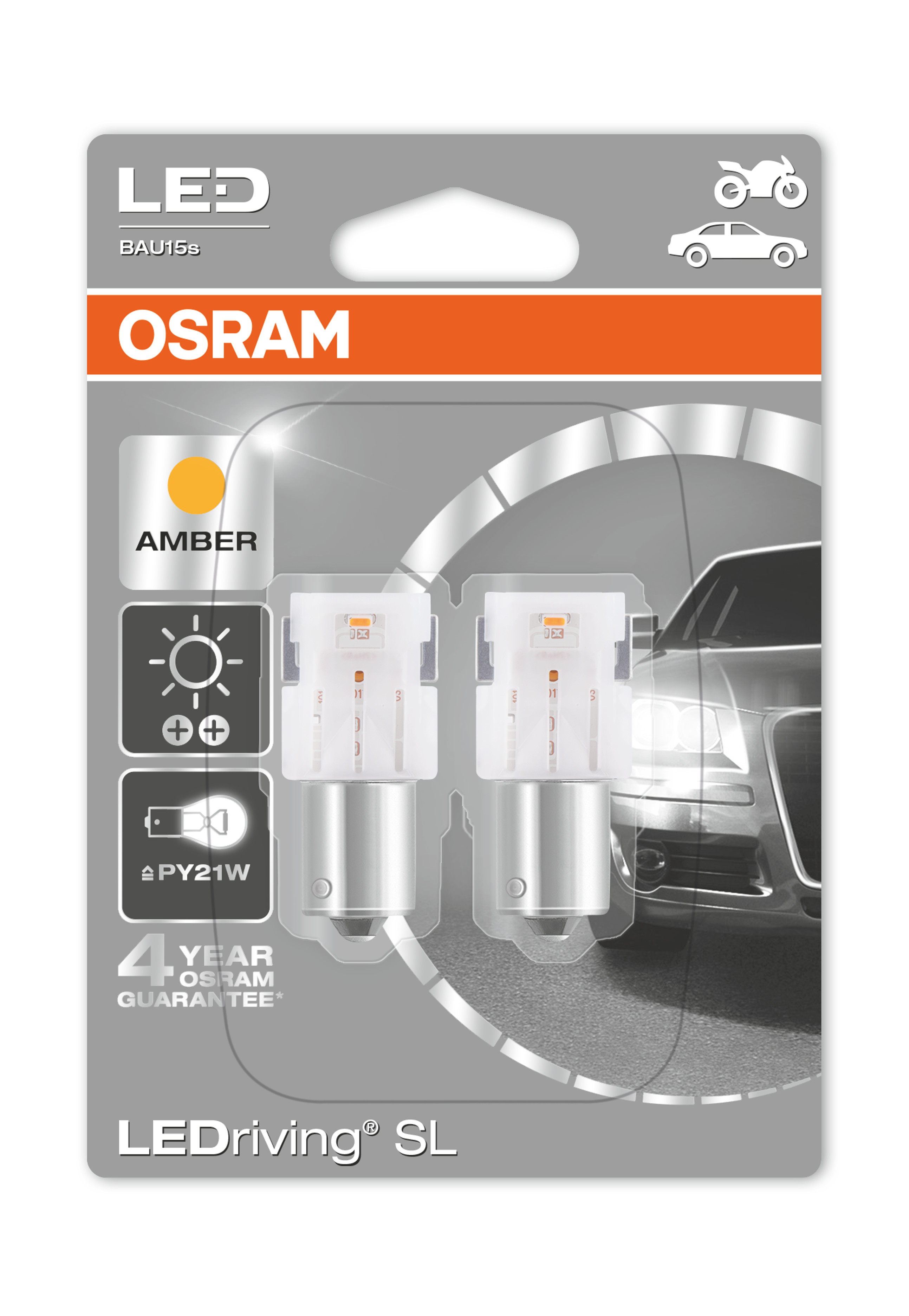 Osram LEDriving SL - PY21W Amber | Landberg.dk