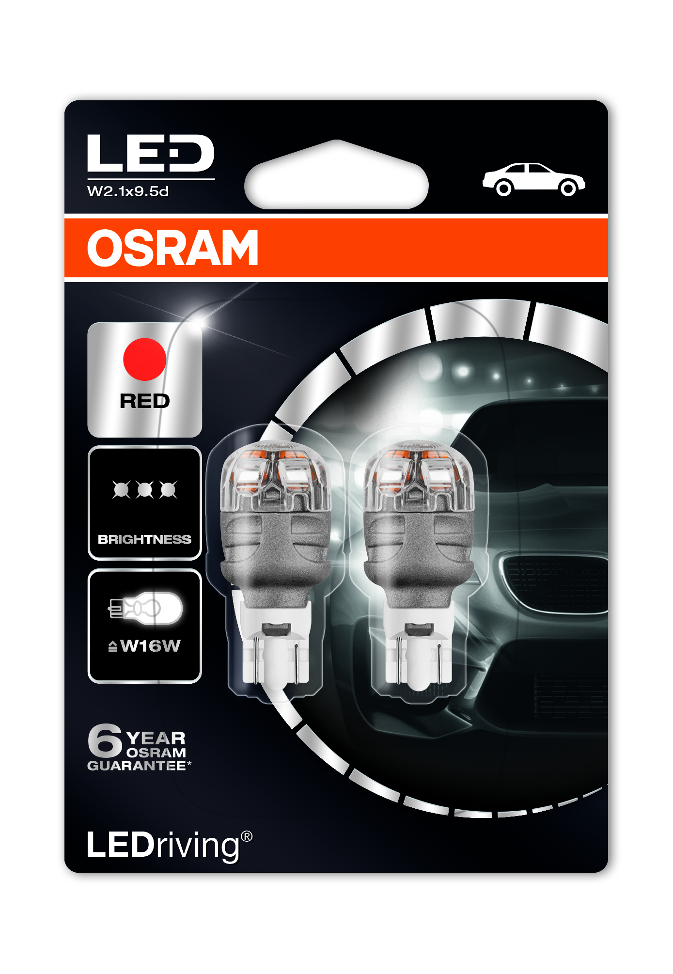 Osram LED retrofits 12 V W16W T16 Rød| Landberg.dk