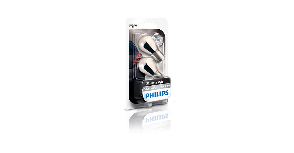 Vision 12V PY21Watt BAU15s SILVER - 2 stk. | Philips | Landberg.dk