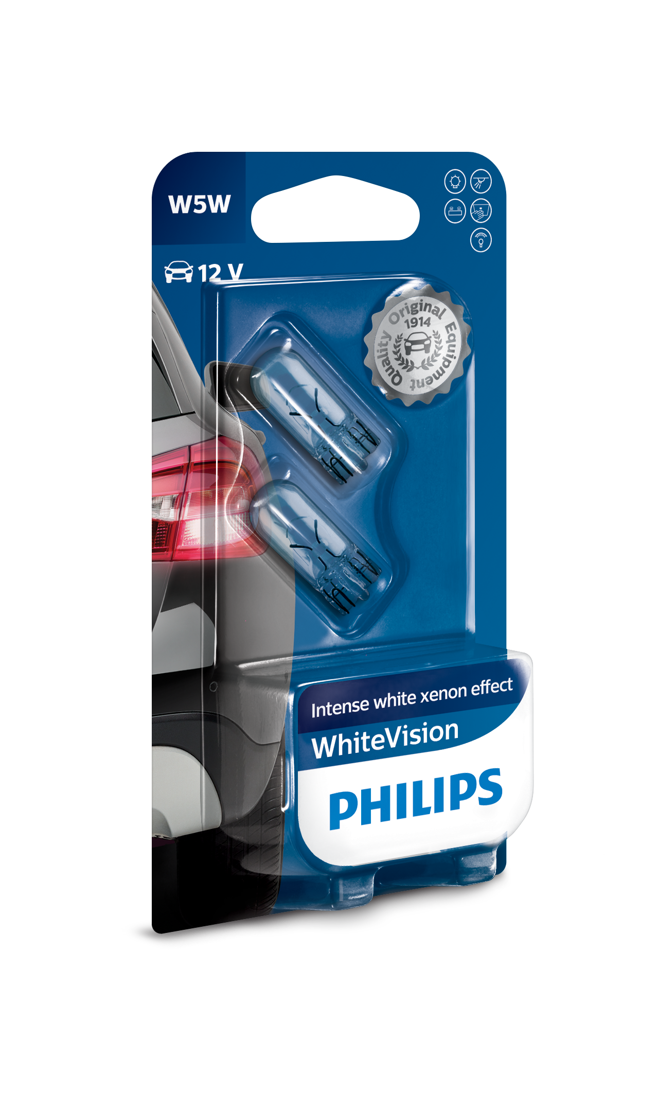 White vision W5W - 2 stk. | Philips 12961NBVB2 | Landberg.dk